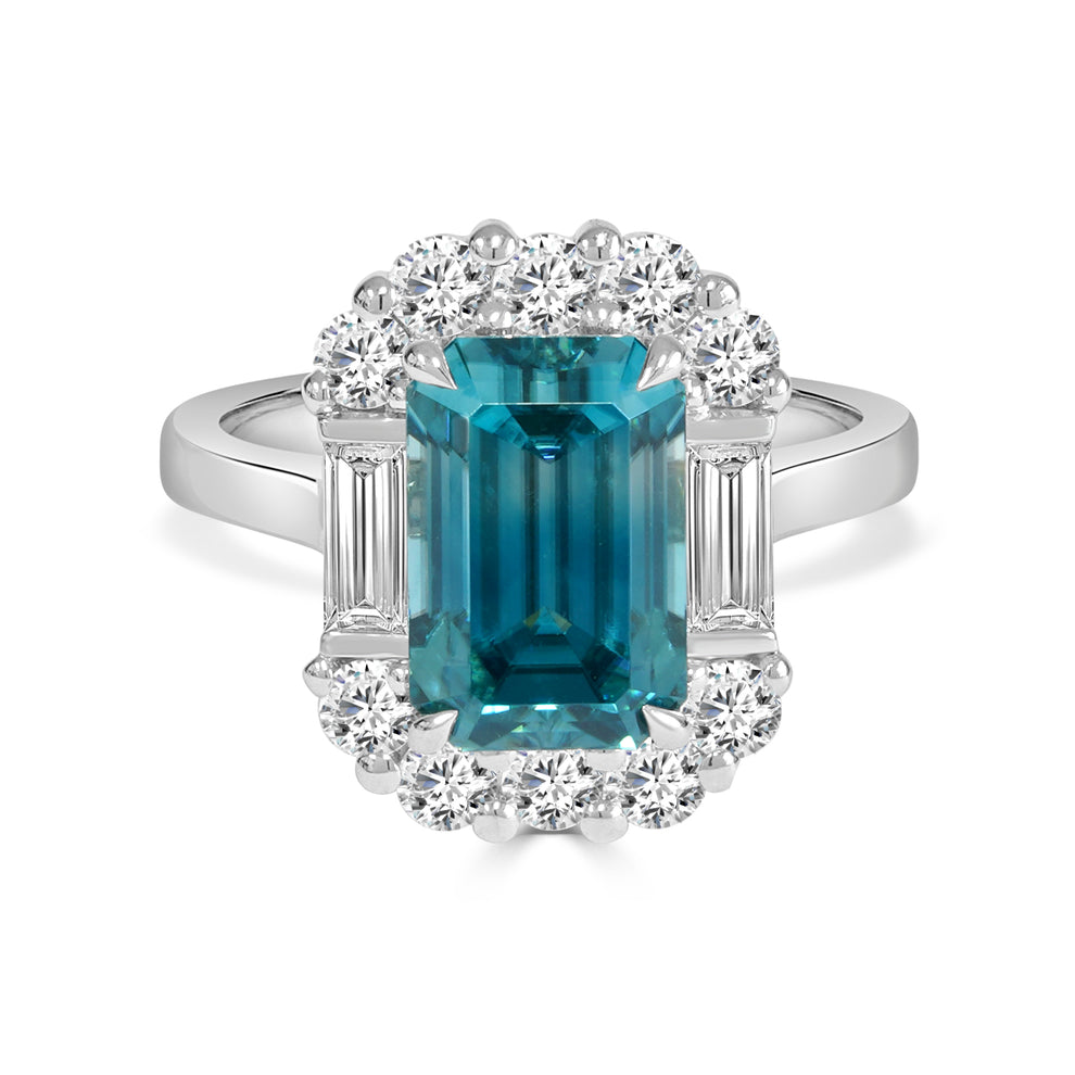 Blue Zircon and Diamond Dress Ring – Diamonds International